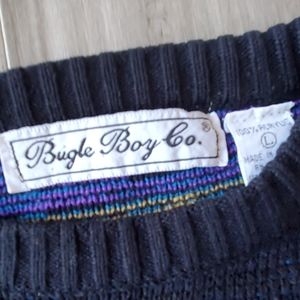 Bugle Boy | Sweaters | Rare Vintage Bugle Boy Co Graphic Print Sweater ...